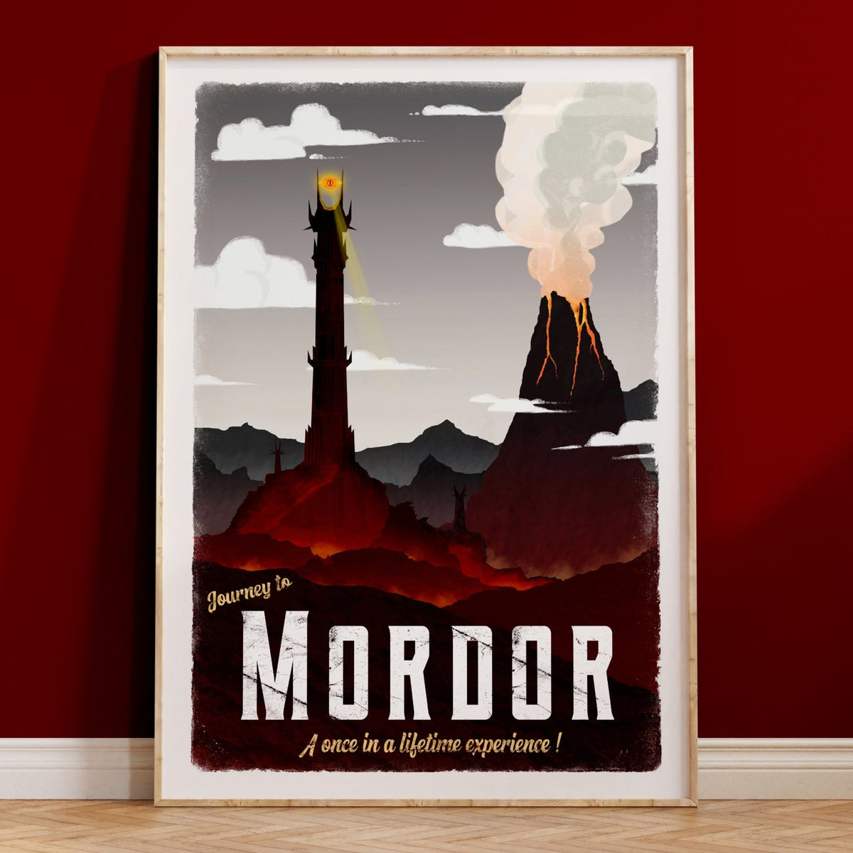 Mordor Travel Poster - Lord of the Rings Vintage Travel Poster - Minim ...