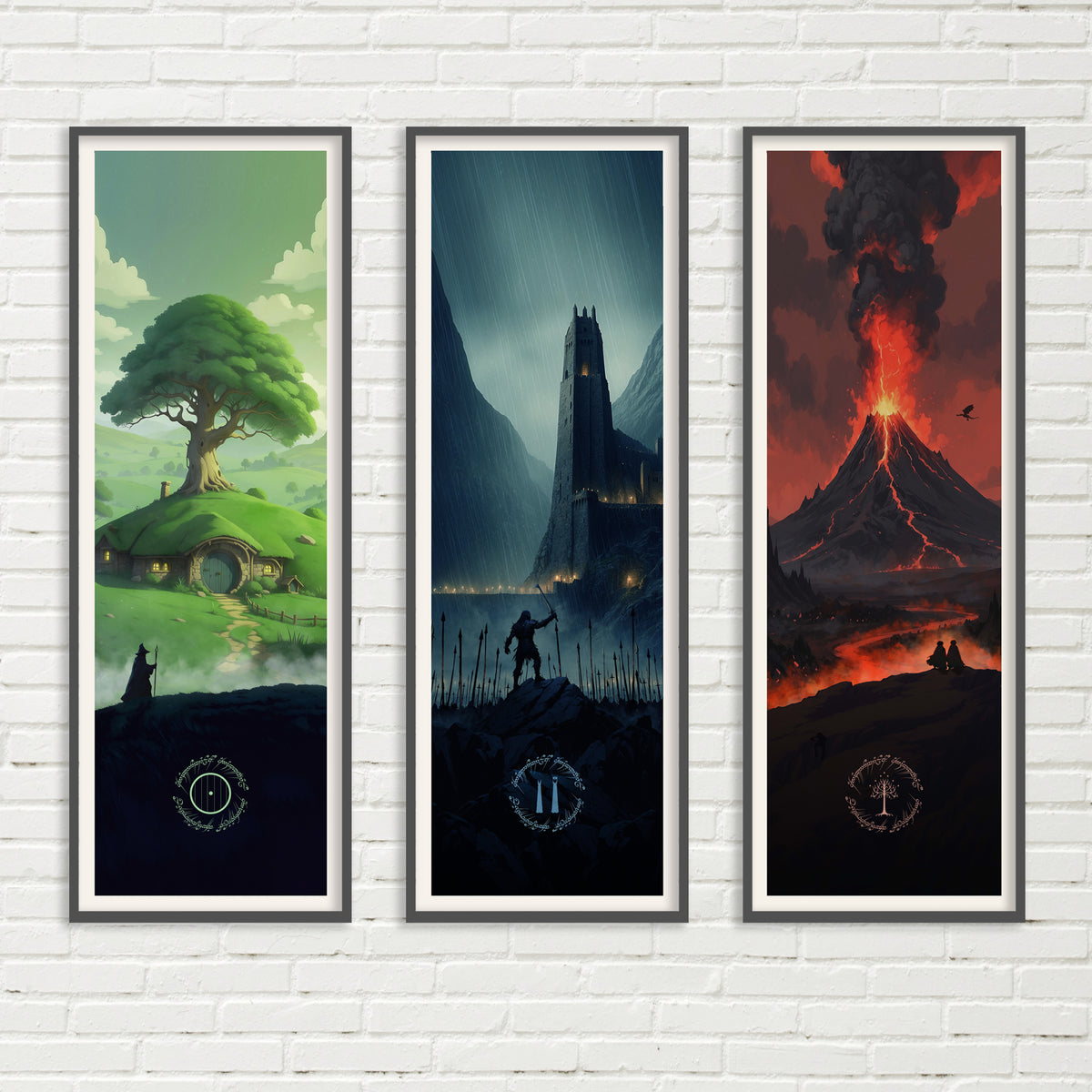 Lord of the Rings Trilogy Art Prints - Set of 3 Posters - LOTR Posters ...
